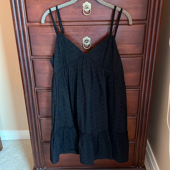 wild fable | Dresses | Wild Fable Black Cotton Eyelet Babydoll Dress ...